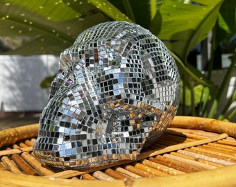 Disco Ball Mirrored Tiled Skull;sparkly Skull, Halloween Decoration ...