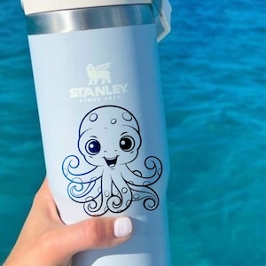 Cute Octopus SVG for Kids, Doodle Sea Animals PNG, Octopus Coloring ...