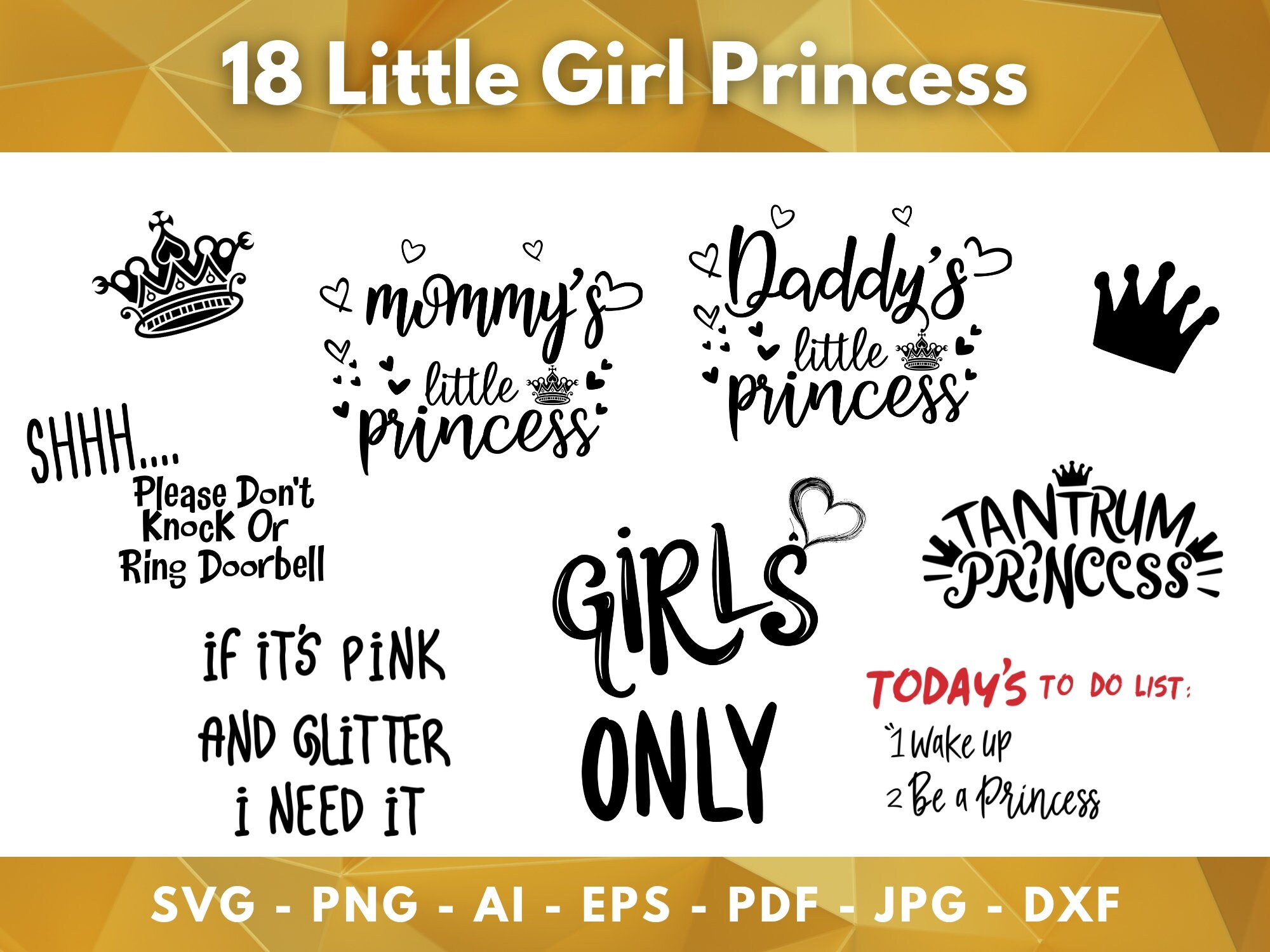 Little Girl SVG Bundle, Princess Svg, Princess Quotes SVG, Princess ...