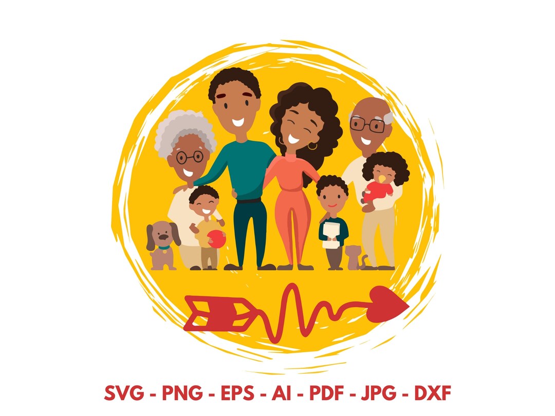 Grandparents Parents and Kids Svg, Adorable Family Clipart, Family SVG ...