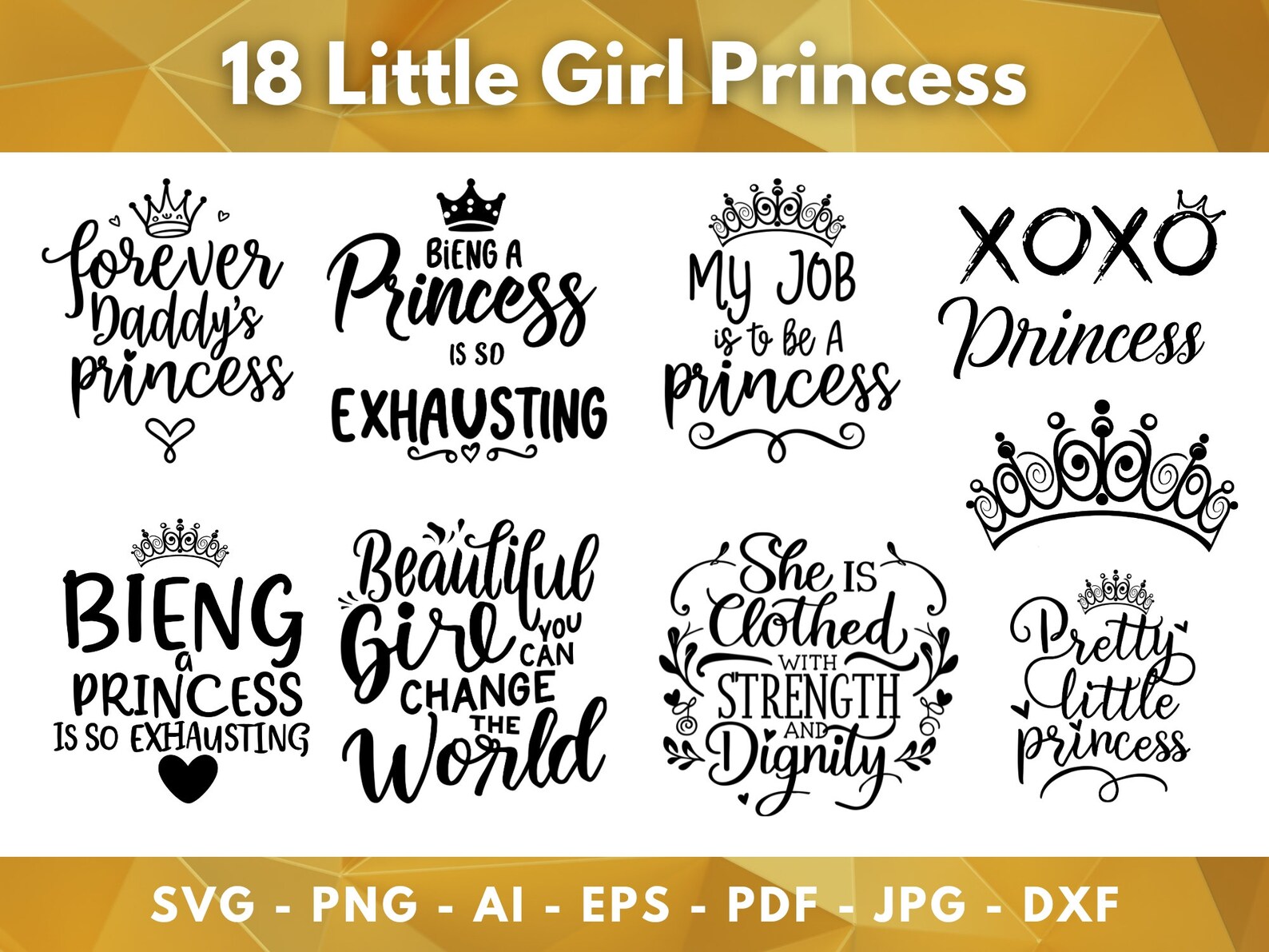 Little Girl SVG Bundle, Princess Svg, Princess Quotes SVG, Princess ...