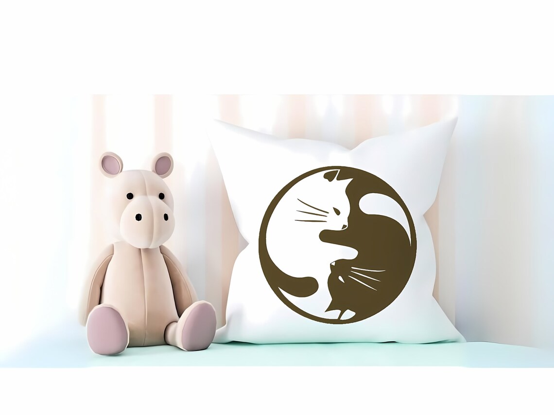 Yin Yang Cats SVG, Yin Yang Animal SVG, Kitten SVG, Chinese Cat Design ...