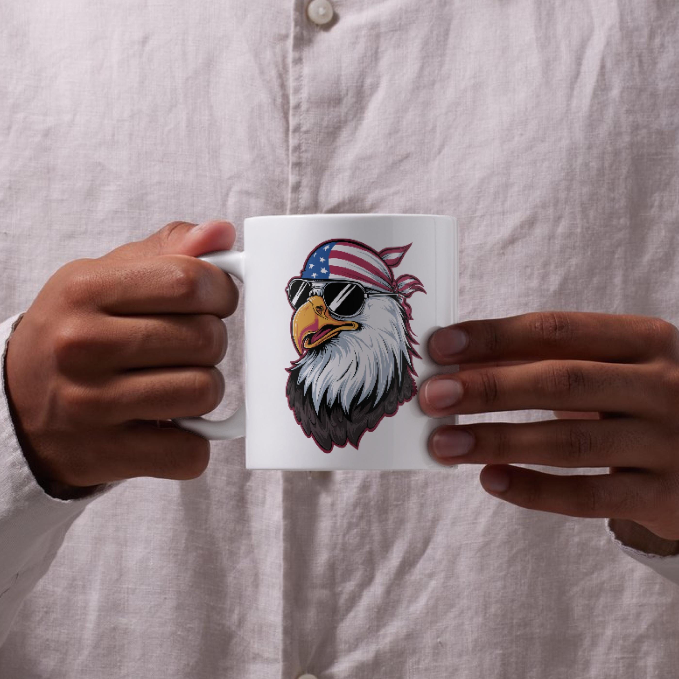 Patriotic Eagle SVG, Cool Eagle With American Flag Bandana SVG, Freedom ...