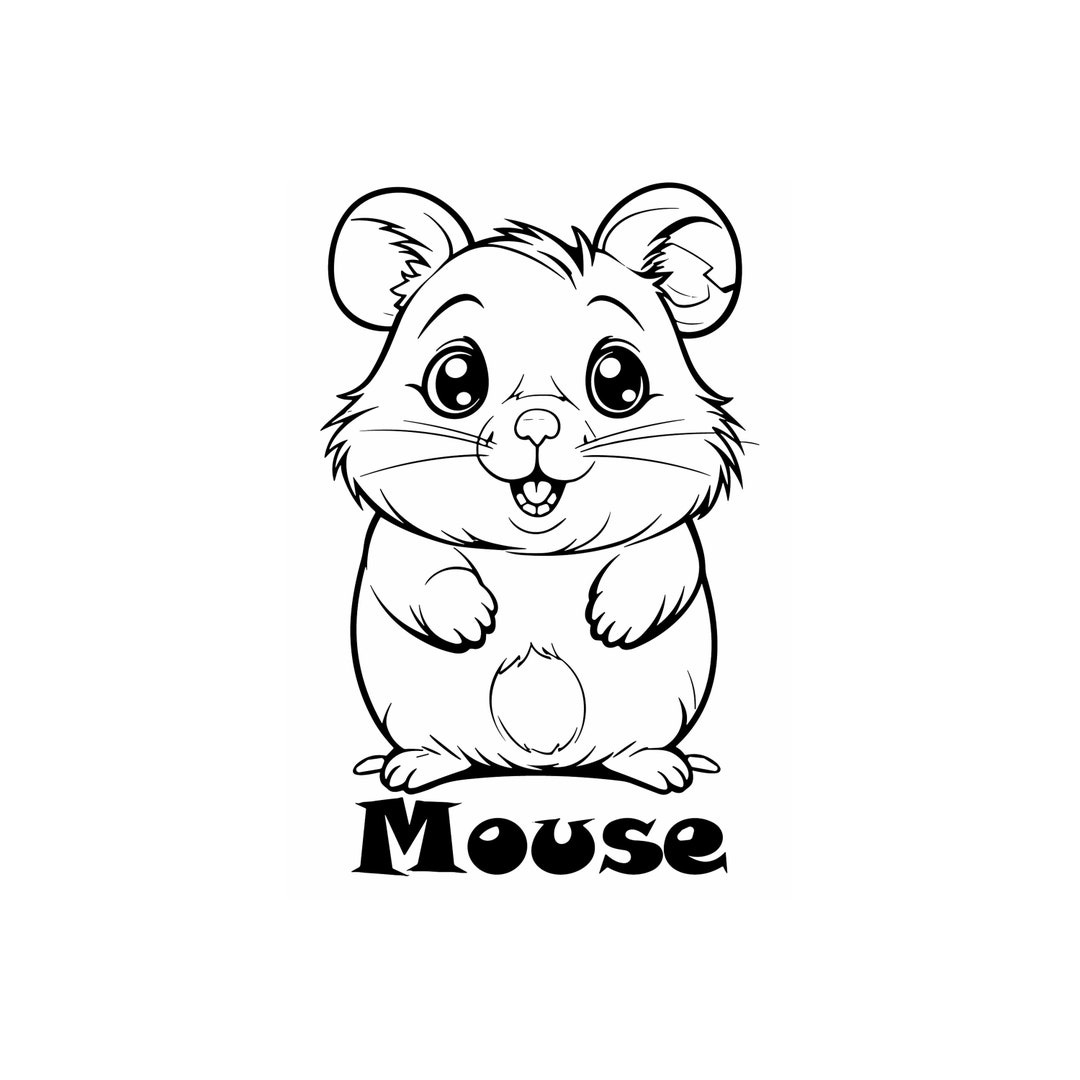 Cute Mouse SVG & Pet Animals Doodle Cute Mouse PNG, Mouse Coloring Book ...
