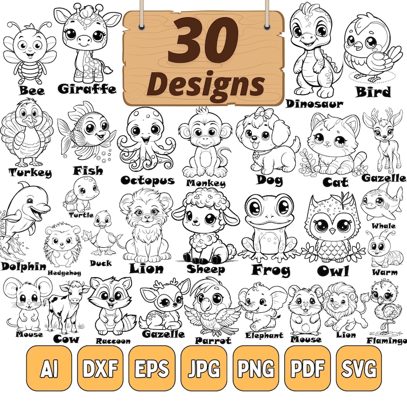 Animal Outline - Etsy