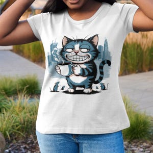 Cheeky Cat Coffee Lover SVG Mischievous Cat Illustration With Coffee ...