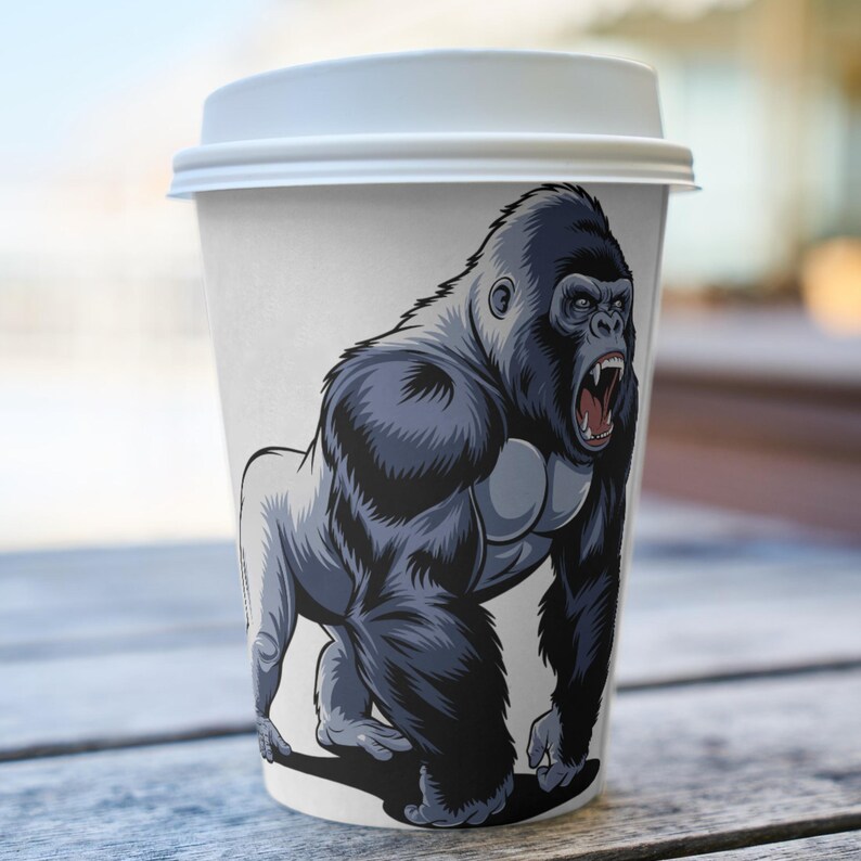 Fierce Gorilla Illustration | Powerful Animal Art | Gorilla Vector | Strong Wildlife SVG ...