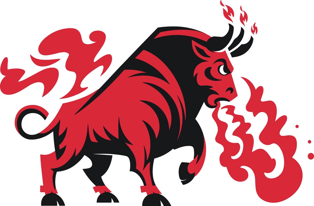 Feuriger Stier Clipart SVG, Red Bull SVG, Stier SVG, Stier Digitale ...