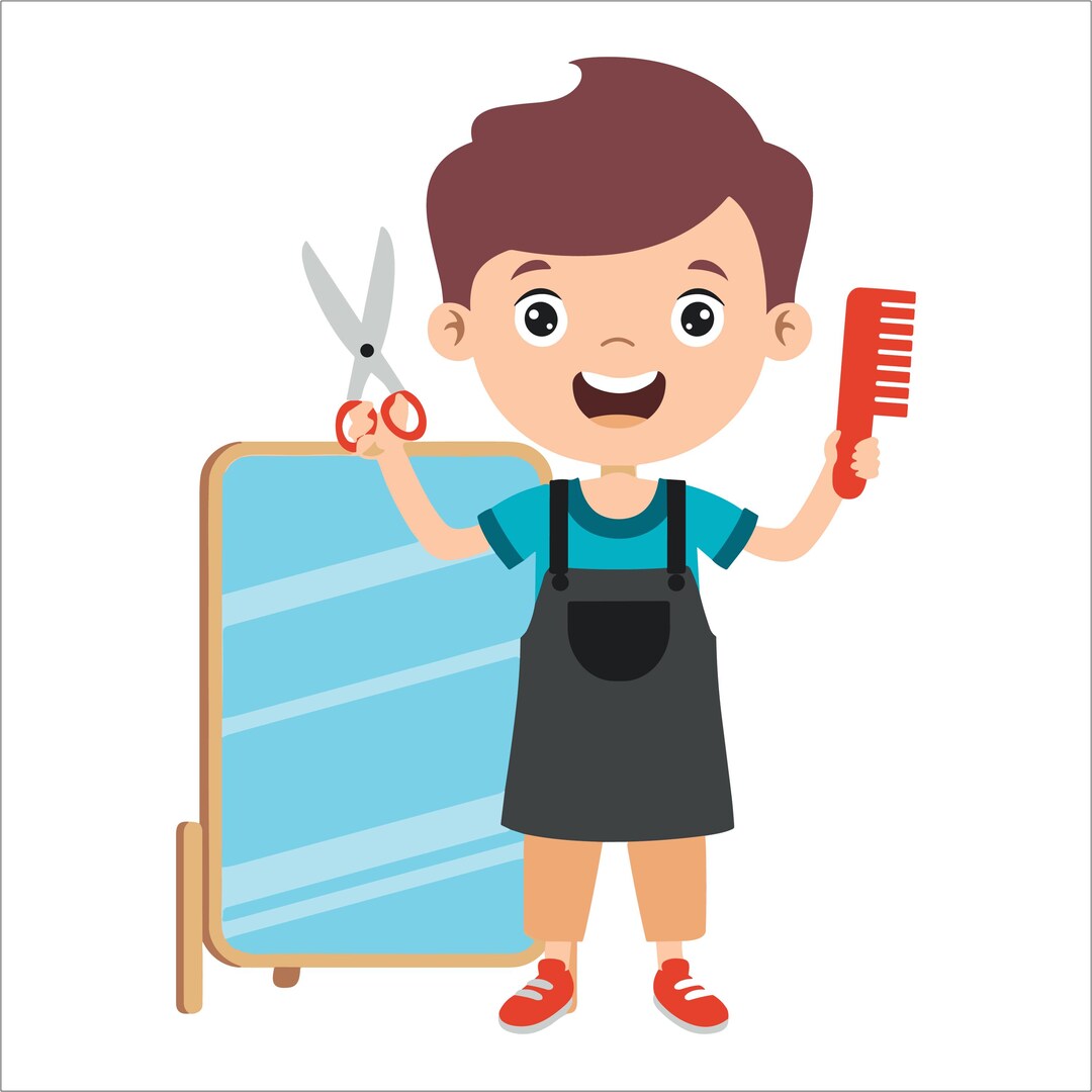 Charming Barber Clipart SVG & PNG Yasnaarts Design for Kids' Creative ...