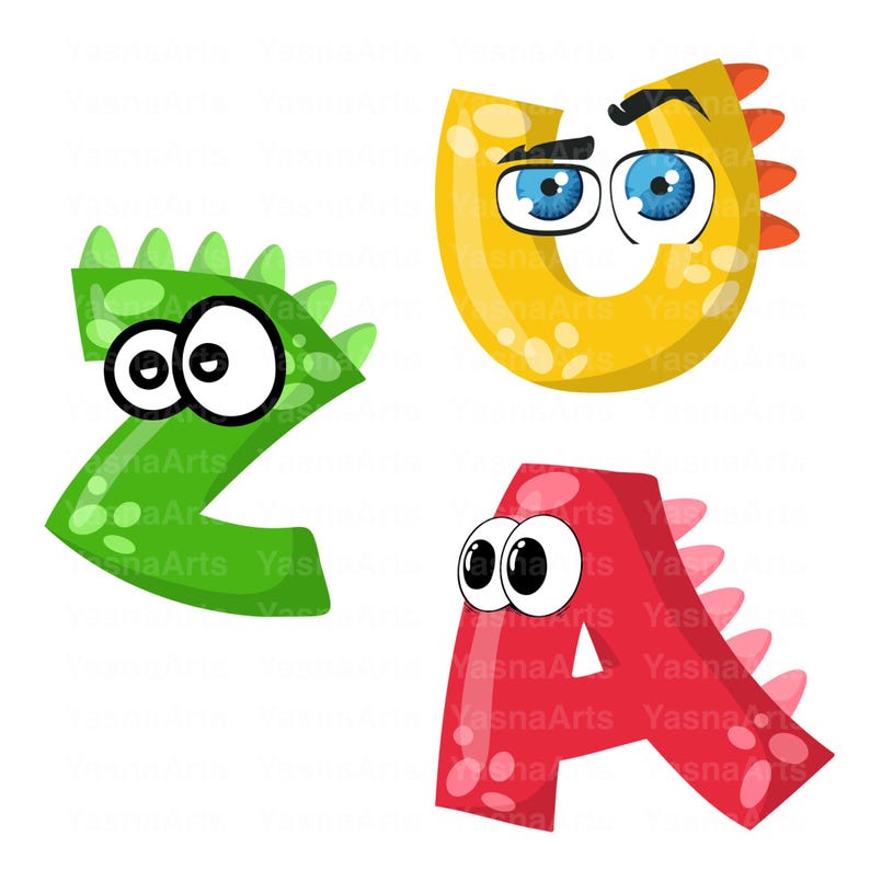 Monster Alphabet SVG and PNG Bundle Cute and Fun A-Z Monster Letters ...