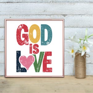 God is Love Christian Quote SVG, Faith-based Typography Art ...