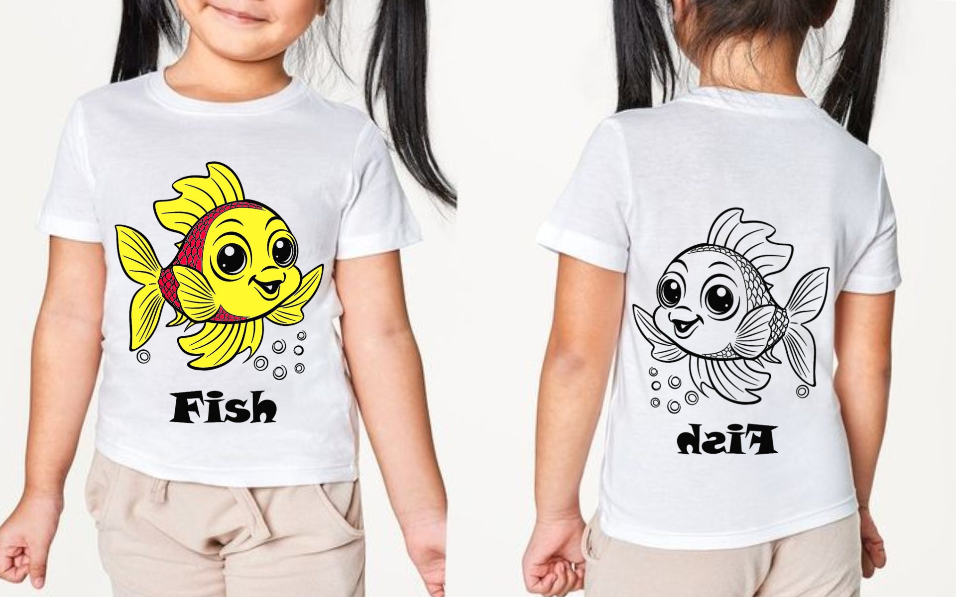 Cute Fish SVG & Pets for Kids Doodle Coloring Book PNG, Yasnaarts ...