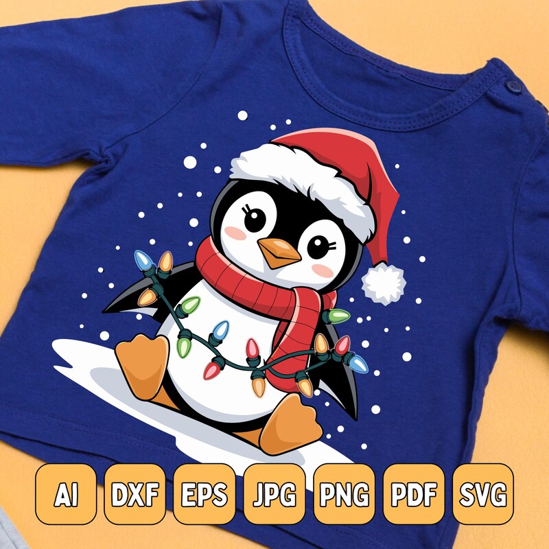 Christmas Penguin Svg - Etsy