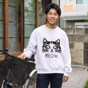 Meow Cat Face Clipart SVG, Cute Kitty Silhouette Digital Art for Crafts ...