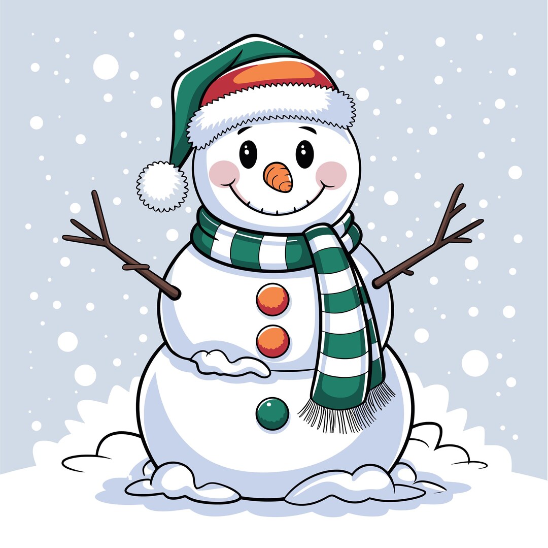 Jolly Snowman Winter Design, Cute Snowman PNG, Christmas Snowman Svg ...