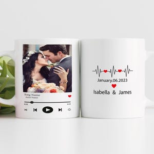 Spotify Couples Music Mug, Personalized Couples Mug, Customized Glass ...