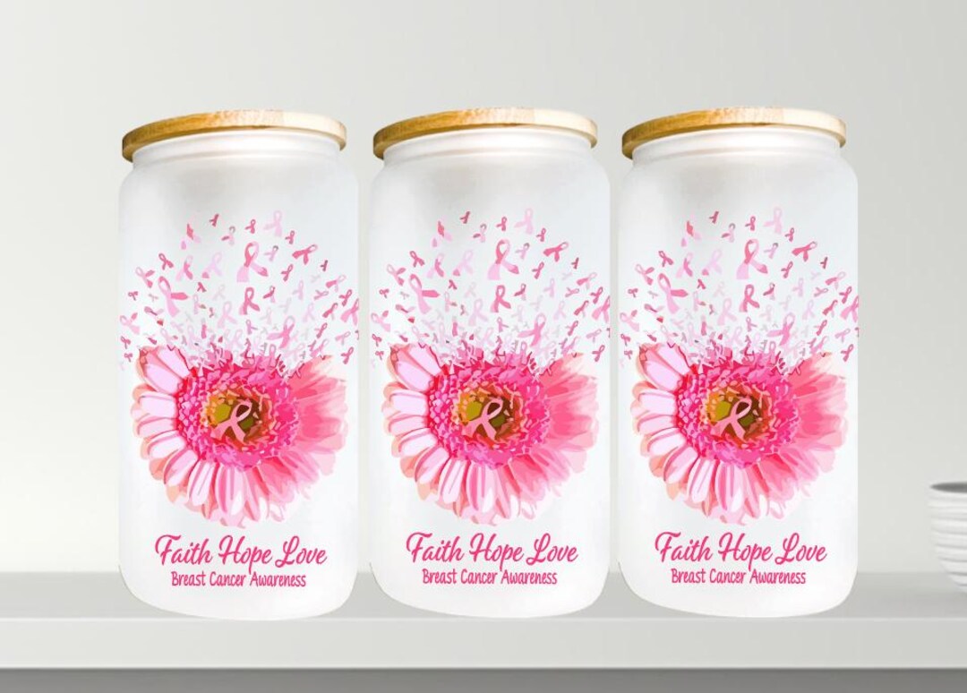 Faith Hope Love Cancer Awareness Ice Cup, Warrior Cup, Cancer Support ...