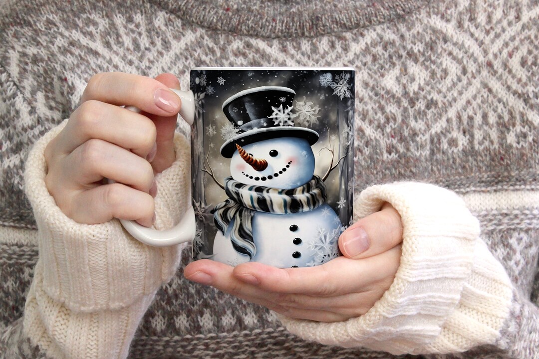 Christmas Mug Snowman Coffee Cup , Holiday Mug, Christmas Snowman Mug ...