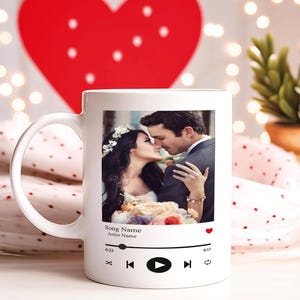 Spotify Couples Music Mug, Personalized Couples Mug, Customized Glass ...