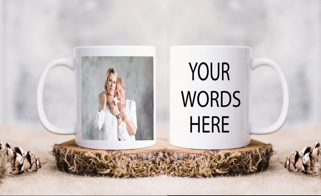 Custom Photo Mug Grandma, Photo Mug Mom, Mug With Photo and Text ...