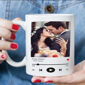 Spotify Couples Music Mug, Personalized Couples Mug, Customized Glass ...