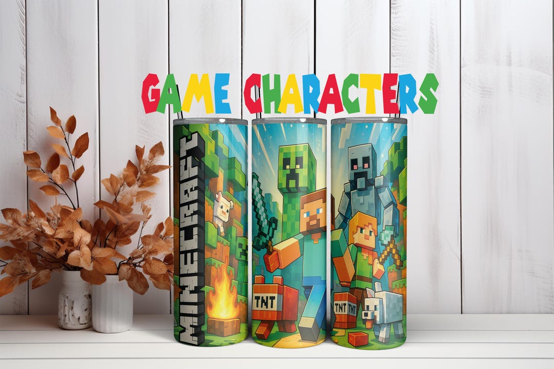 Game Characters Skinny Tumbler: Halloween & Christmas Holiday Cup - Etsy