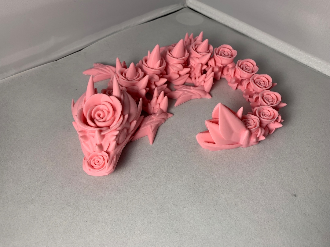 3D Printed Articulated Rose Dragon - Etsy