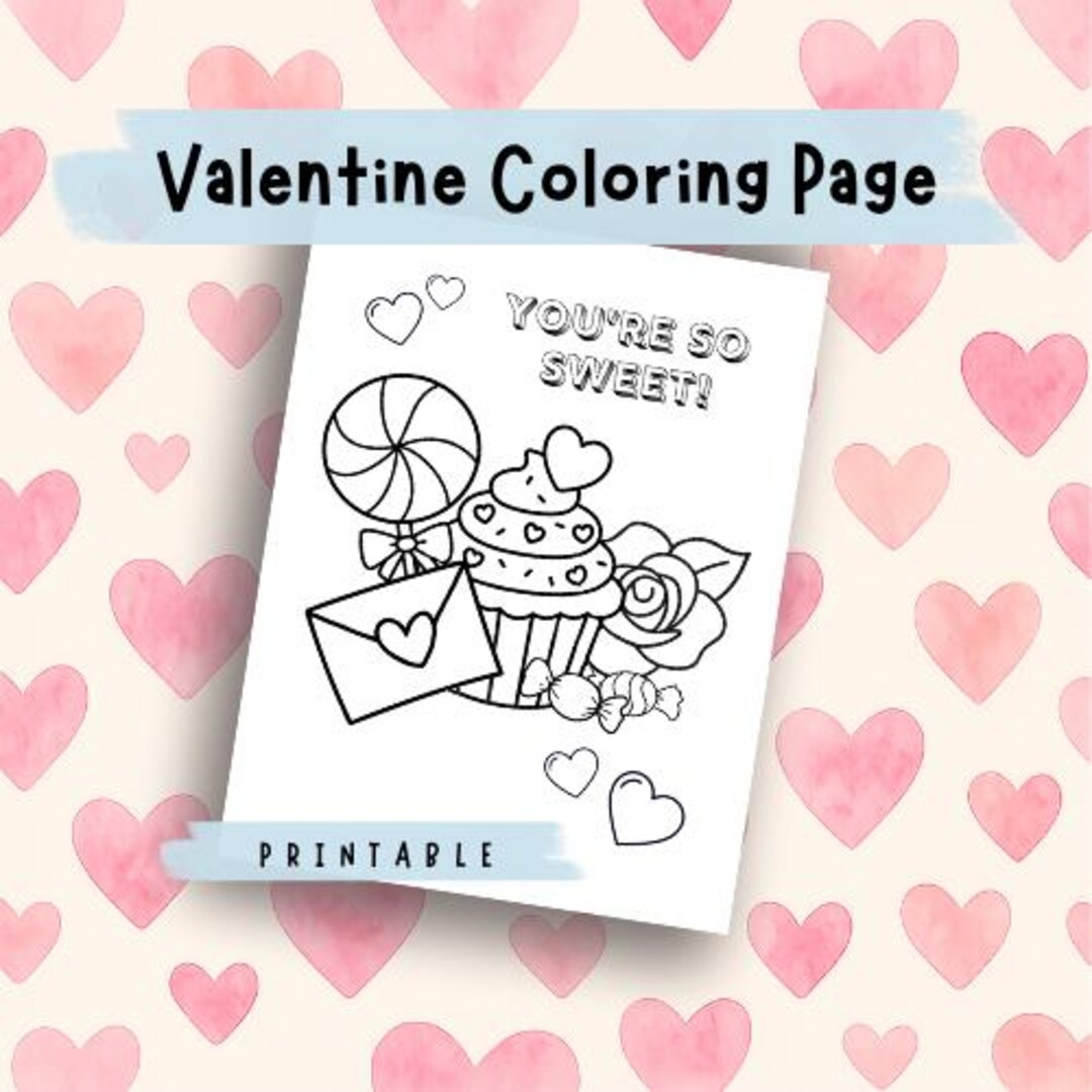 Valentine's Day Coloring Page for Kids / Classroom Valentine Activity ...