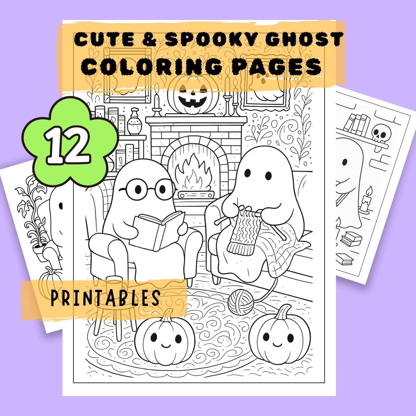 Cute Ghost Coloring Book | Cozy Spooky Halloween and Fall Coloring ...