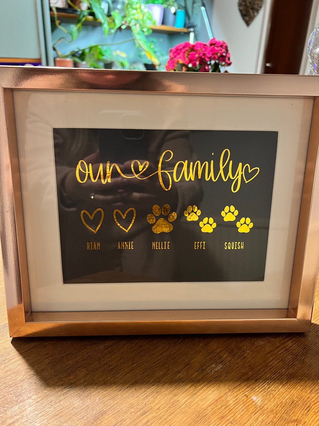 Personalised Family Names Print, Gold Foil Pet & Children Names - Etsy