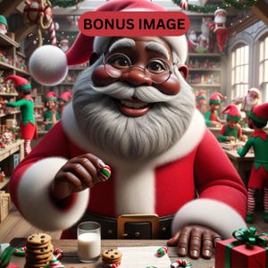 Black Santa | Hi-res PNG | Black Digital Art | African American Santa ...