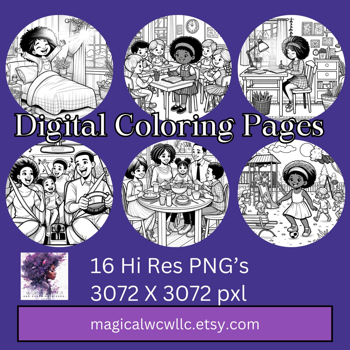 Black Kids Coloring Book | Digital Download | Inclusive & Diverse ...