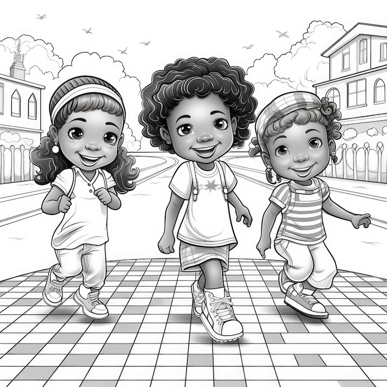 Colorful Adventures: Digital Coloring Pages of African American ...