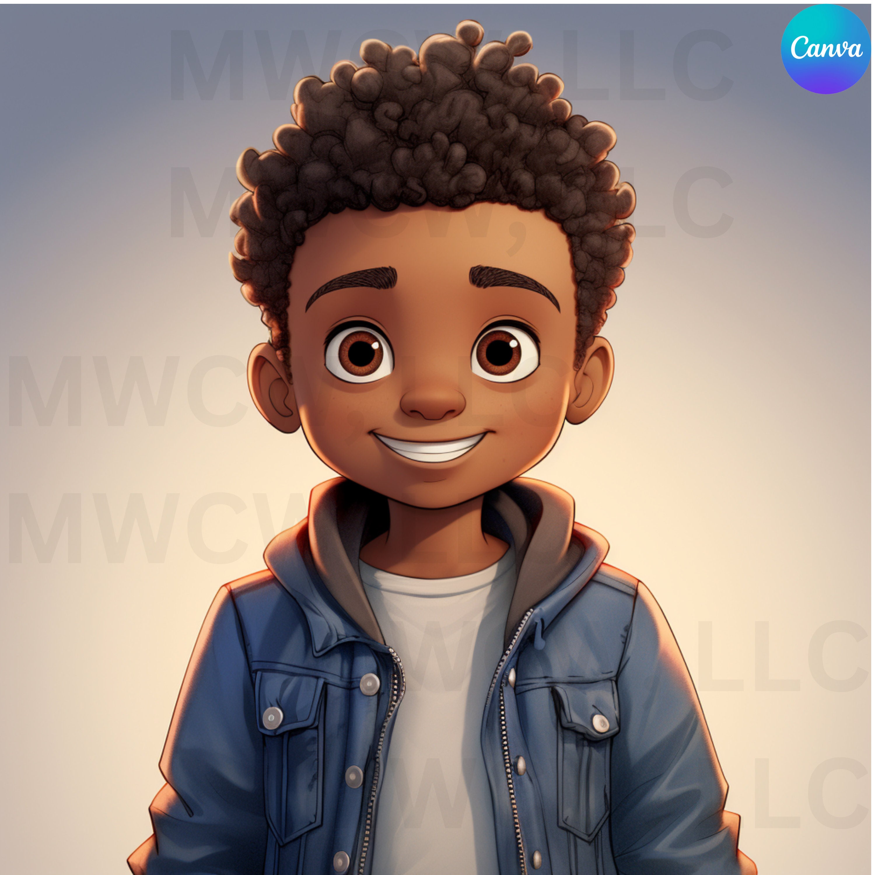 Young Black Boys, High Resolution Digital Art, African American Digital ...