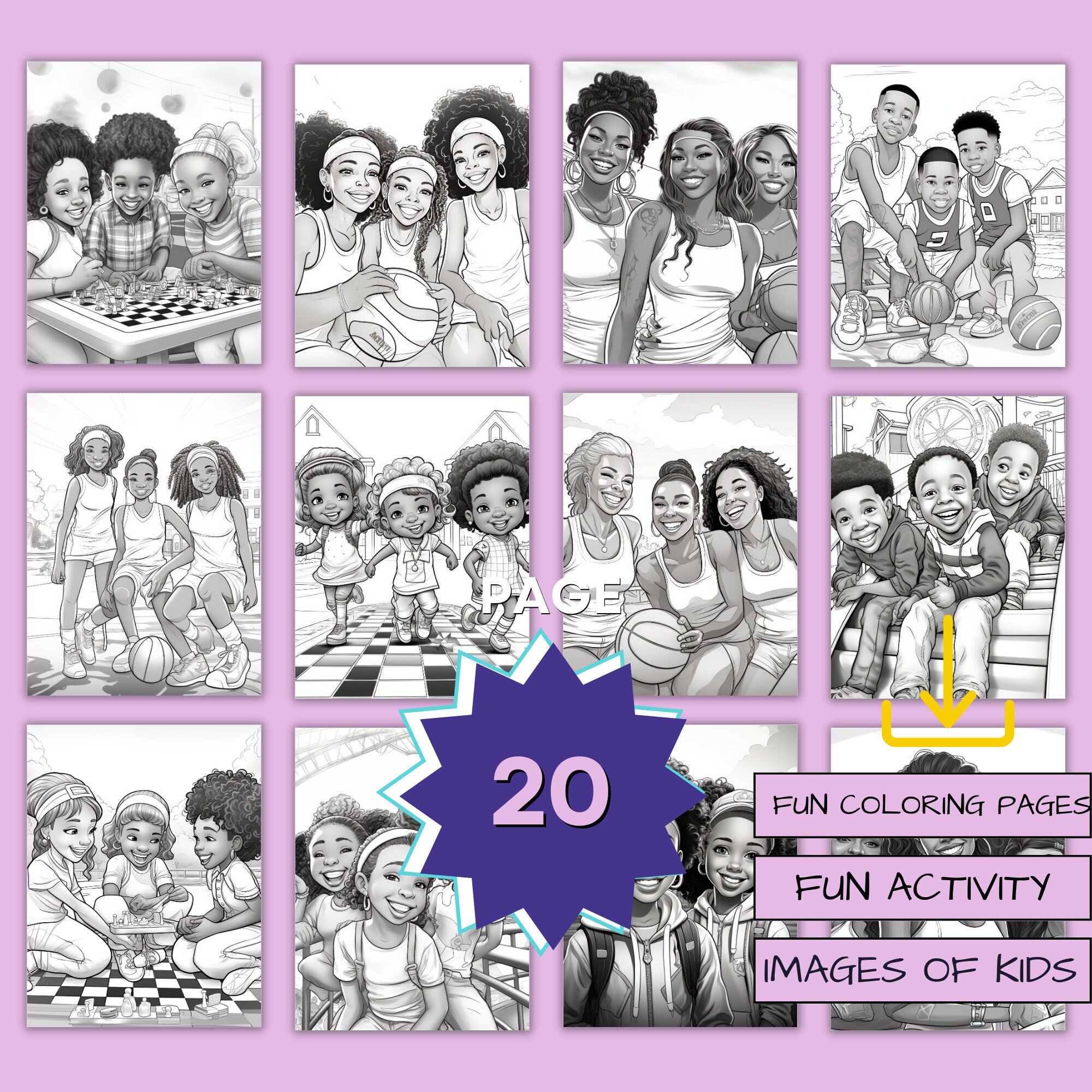 Colorful Adventures: Digital Coloring Pages of African American ...