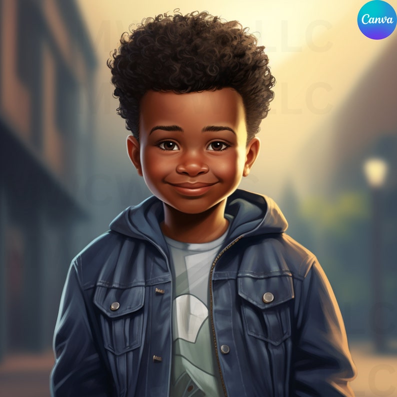 Young Black Boys, High Resolution Digital Art, African American Digital ...