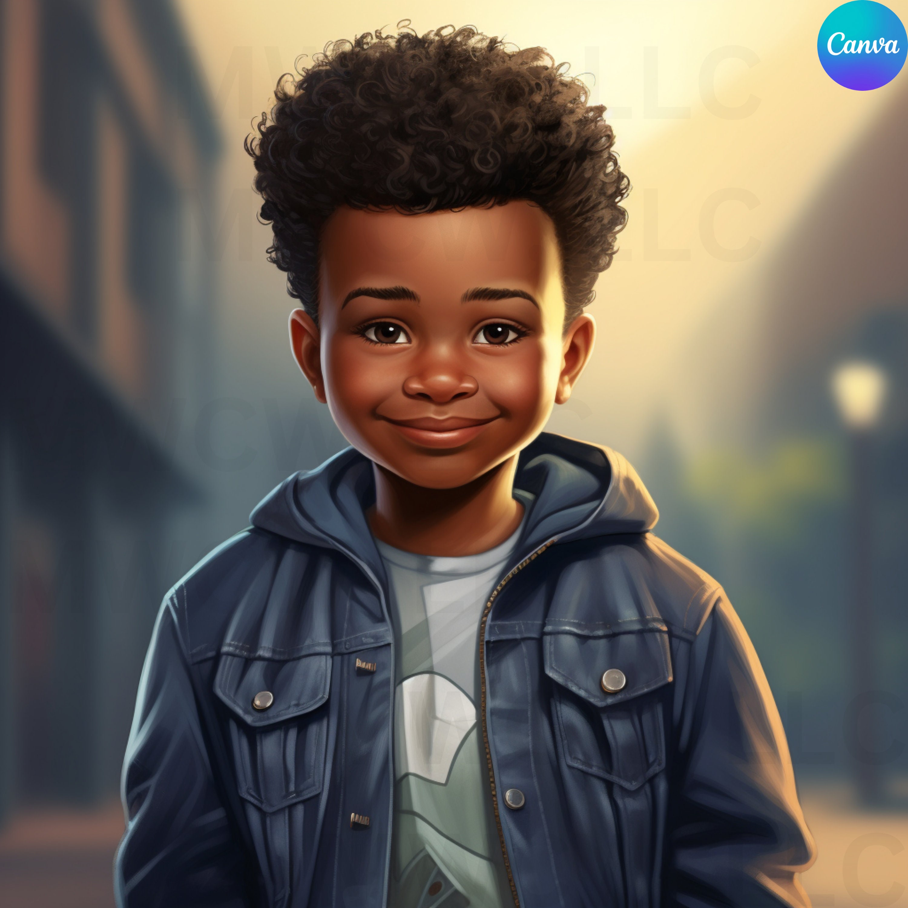 Young Black Boys, High Resolution Digital Art, African American Digital ...