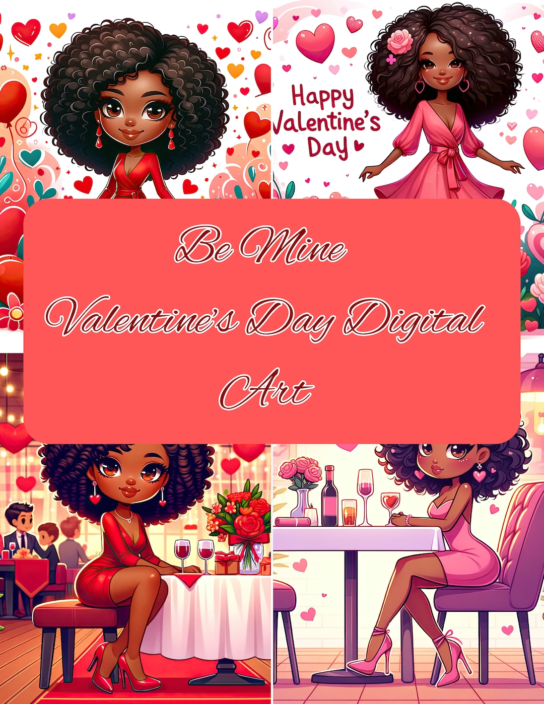 Valentine's Day | Elegant African American Women Digital Images ...