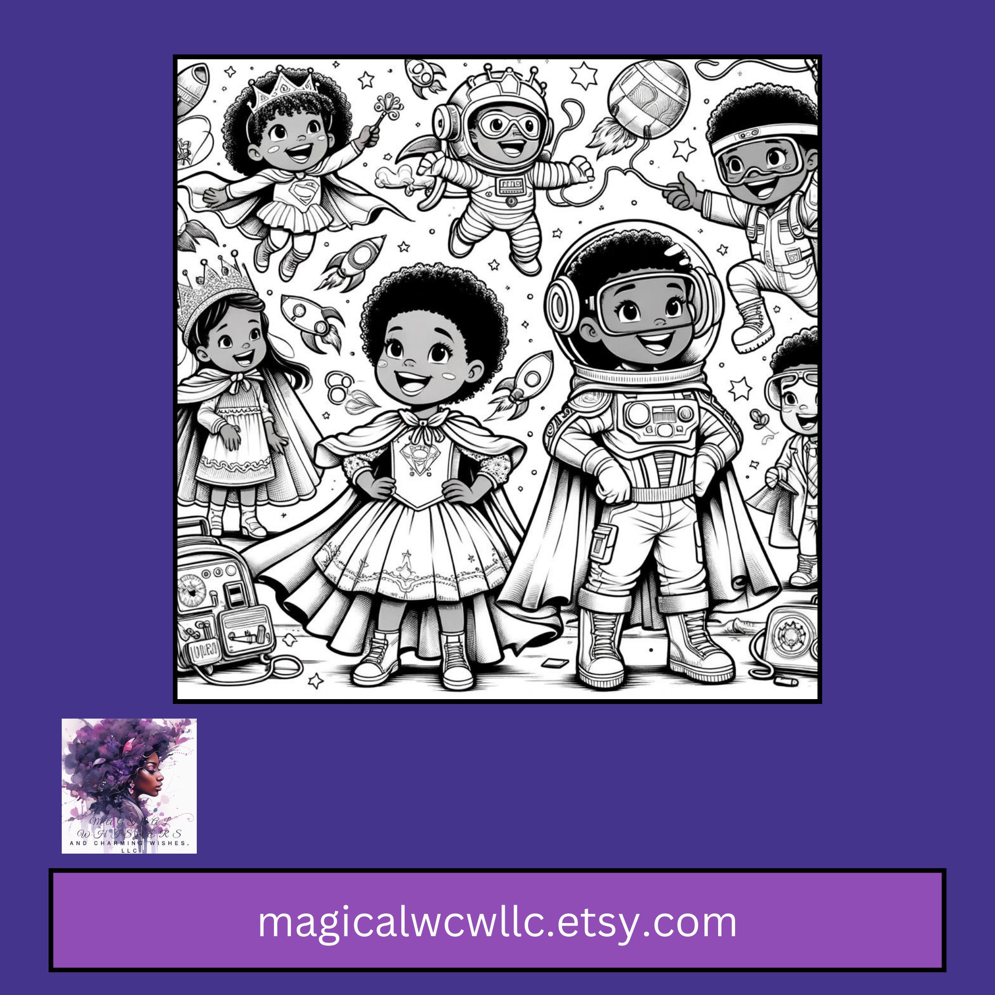 Black Kids Coloring Book | Digital Download | Inclusive & Diverse ...