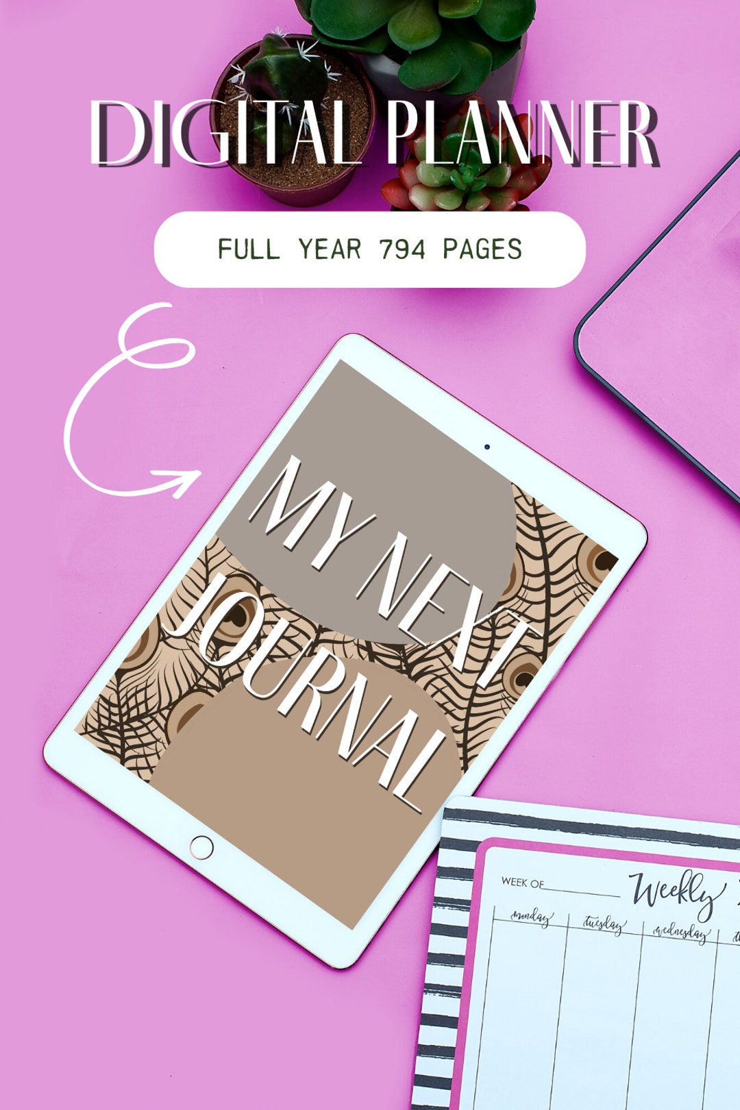 UNDATED FULL YEAR Digital Journal - 794 Pages - Animal Print Inspired ...