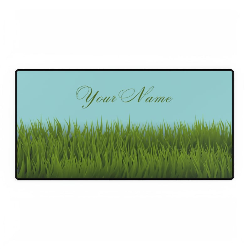 Personalized Grass Meadow Field Desk Mat, Verdant Lawn Herbal Mouse Pad ...