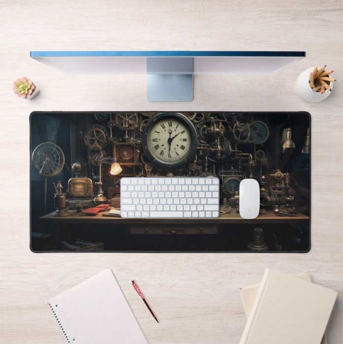 10 Steampunk Tinkerers Workbench Scenes Desk Mat 31.5x 15.5 for Your ...