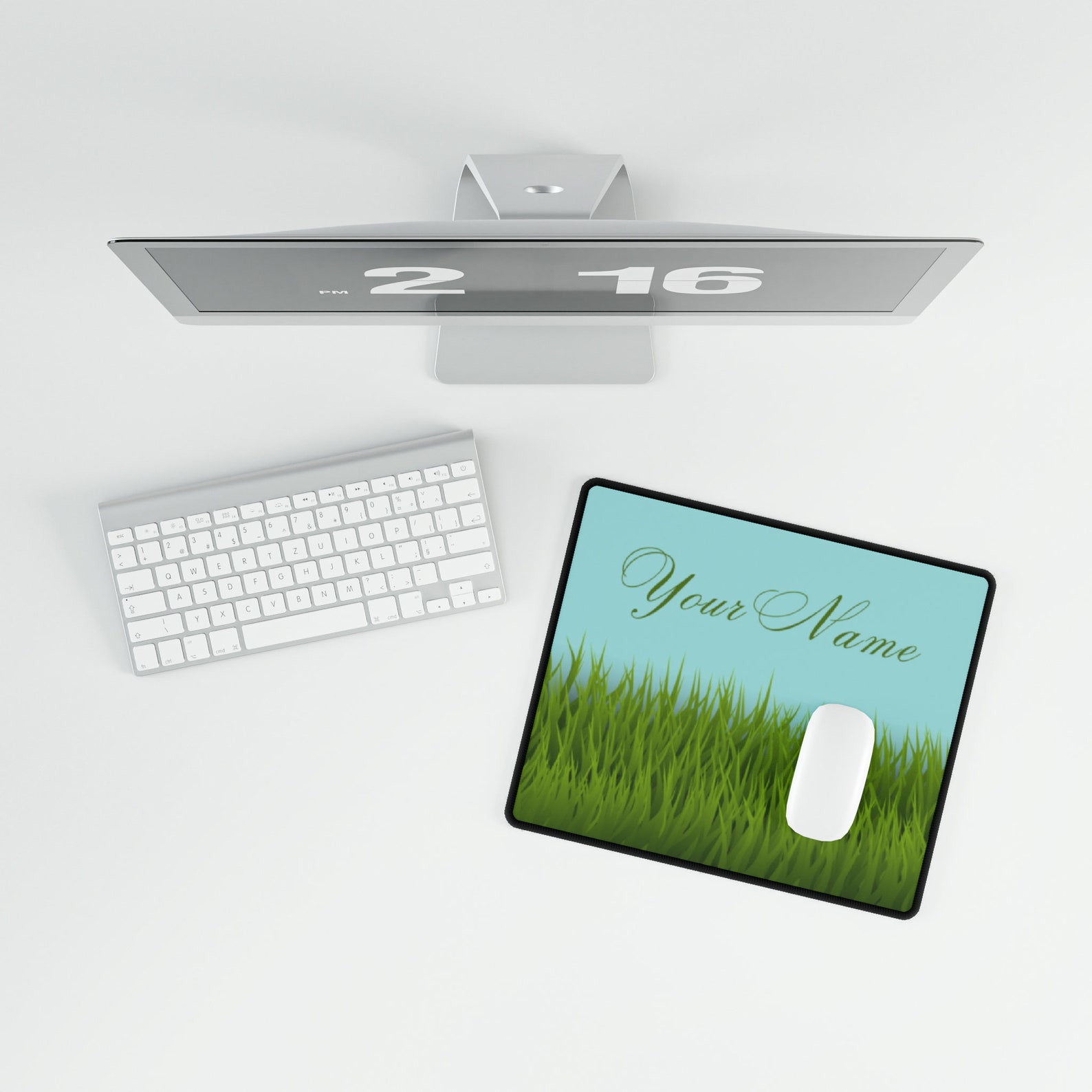 Personalized Grass Meadow Field Desk Mat, Verdant Lawn Herbal Mouse Pad ...