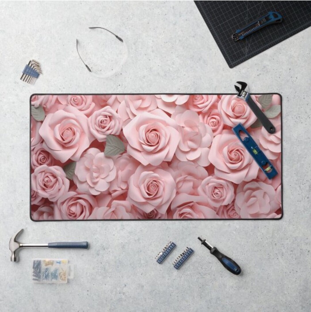 10 Pastel Pink Roses Desk Mat for Your Workspace Office Decor - Etsy