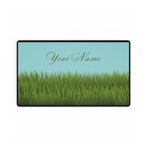 Personalized Grass Meadow Field Desk Mat, Verdant Lawn Herbal Mouse Pad ...