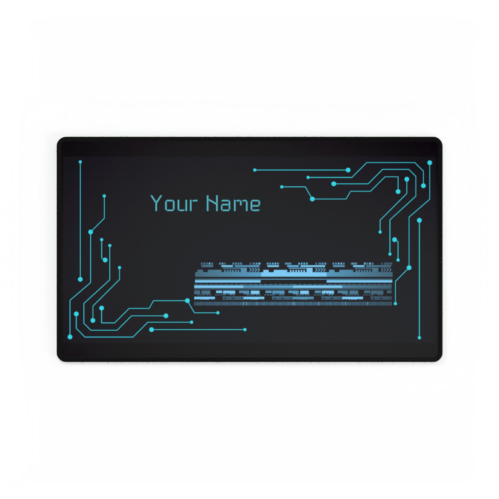 Personalized Modern Schematic Desk Mat, Futuristic Computing Circuit ...