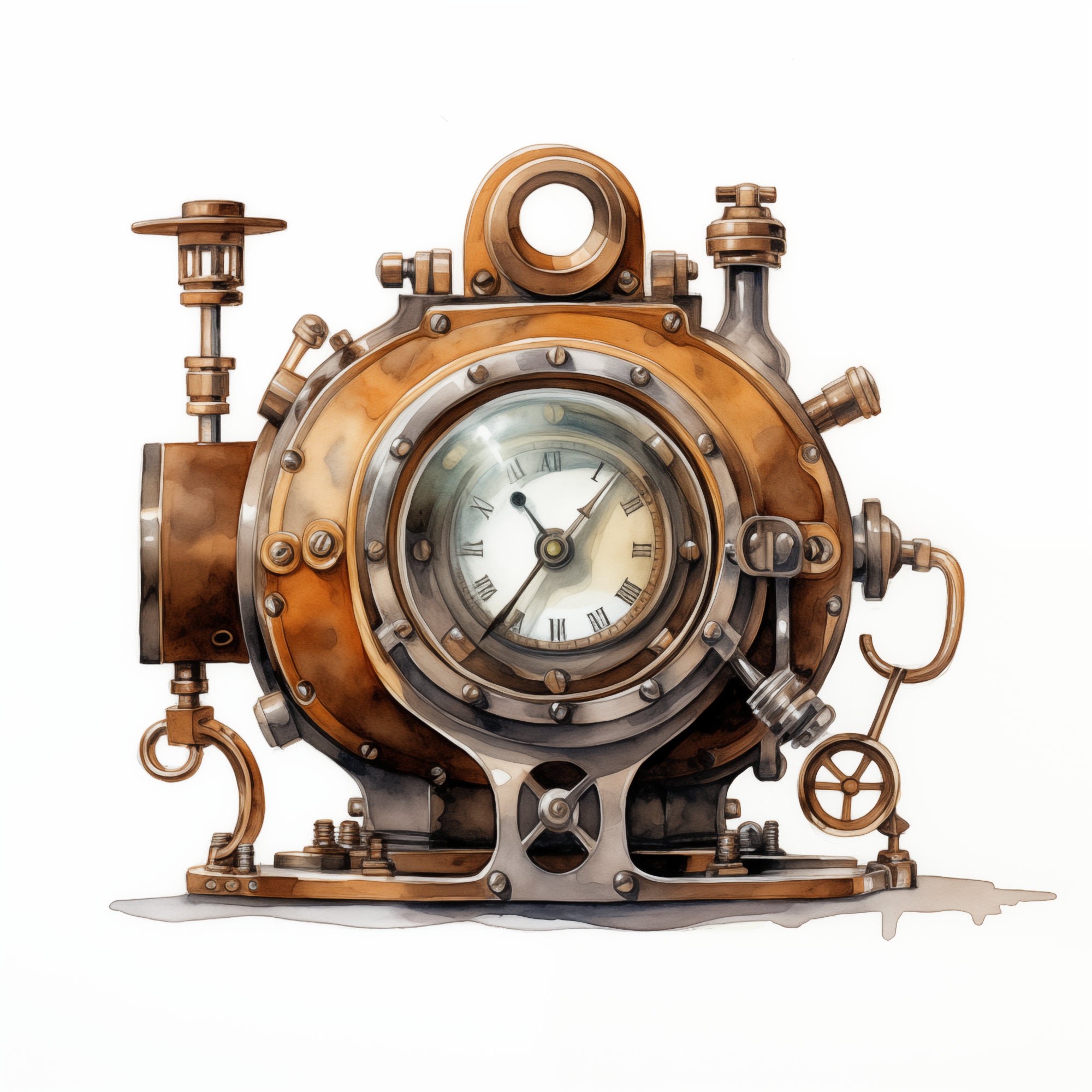 Steampunk Clip Art Gadgets 12 Printable Pngs Scrapbooks, Invitations ...