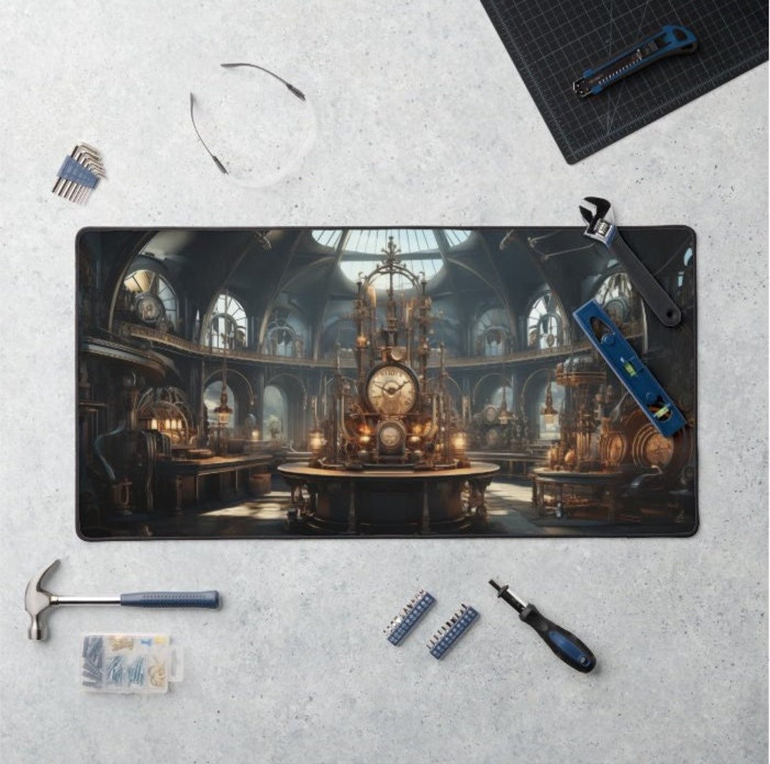 Futuristic Steampunk Factory and Machinery Desk Mat for Your - Etsy
