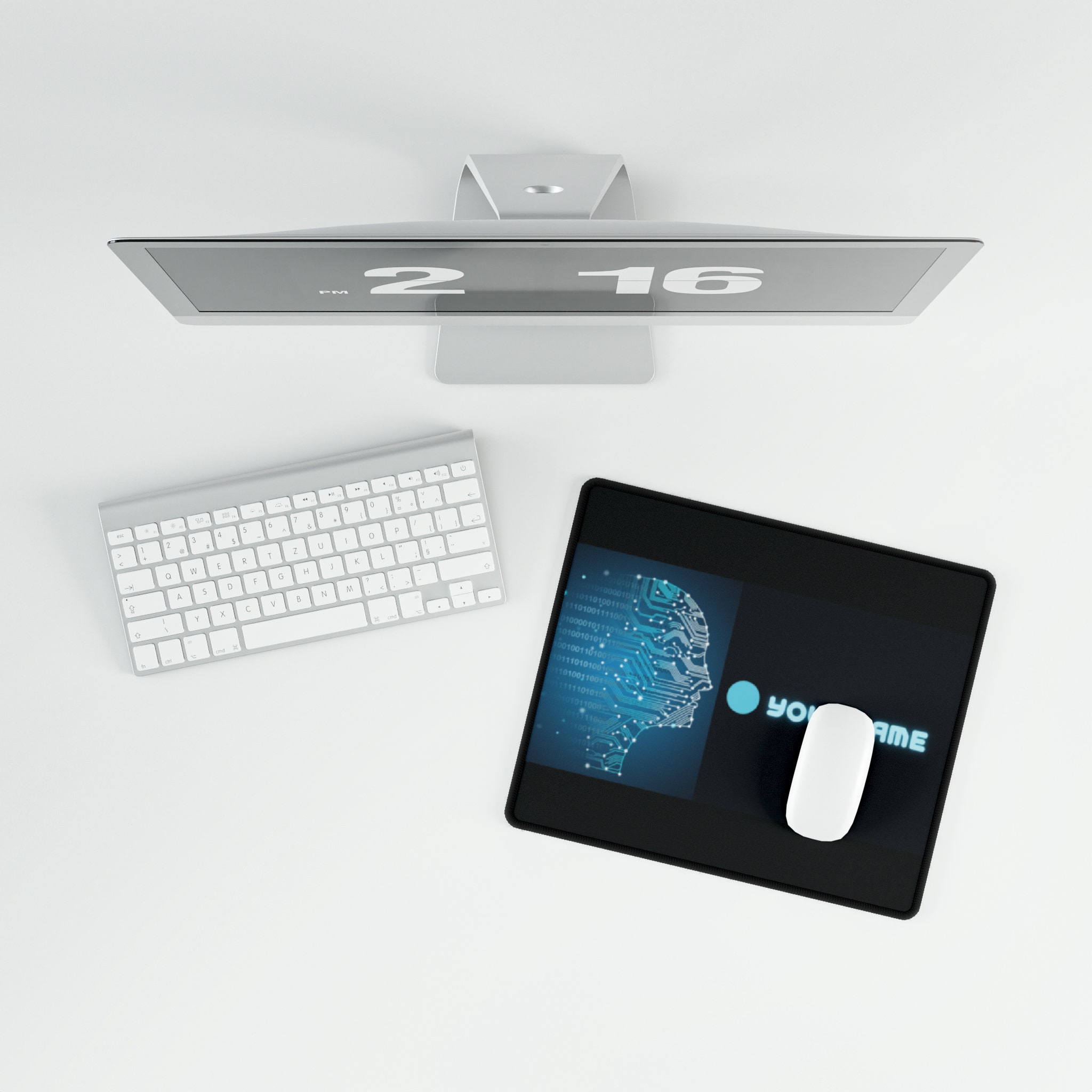 Personalized Binary Technology Desk Mat, Futuristic Digital Code Mouse ...