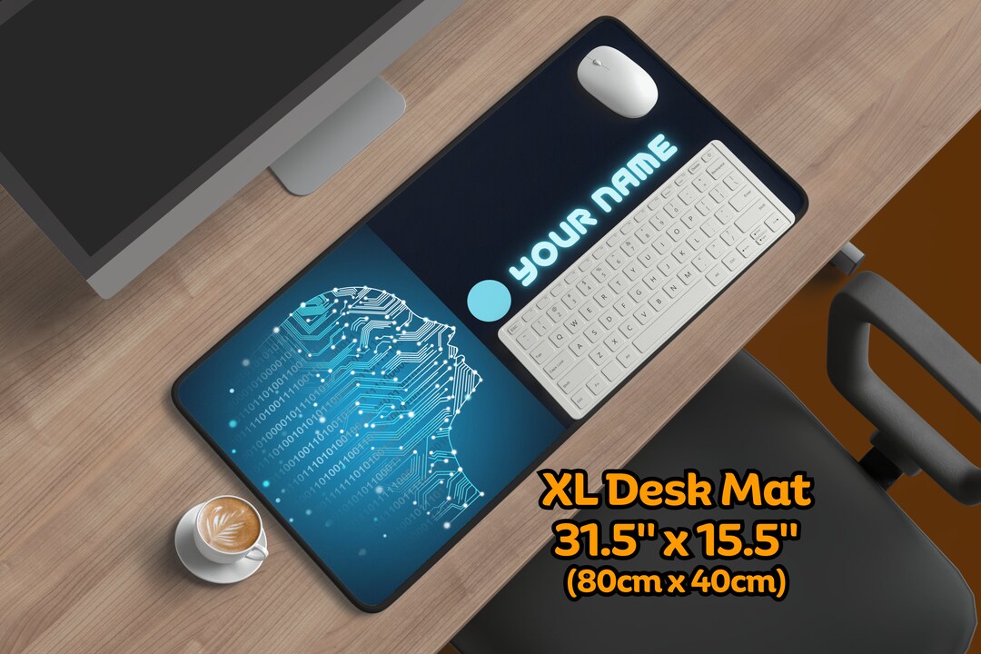 Personalized Binary Technology Desk Mat, Futuristic Digital Code Mouse ...